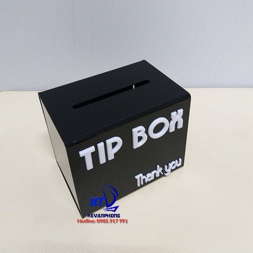 Hộp Tip Box Đựng Tiền Bo - kt 15 x 15 x15cm - HTD