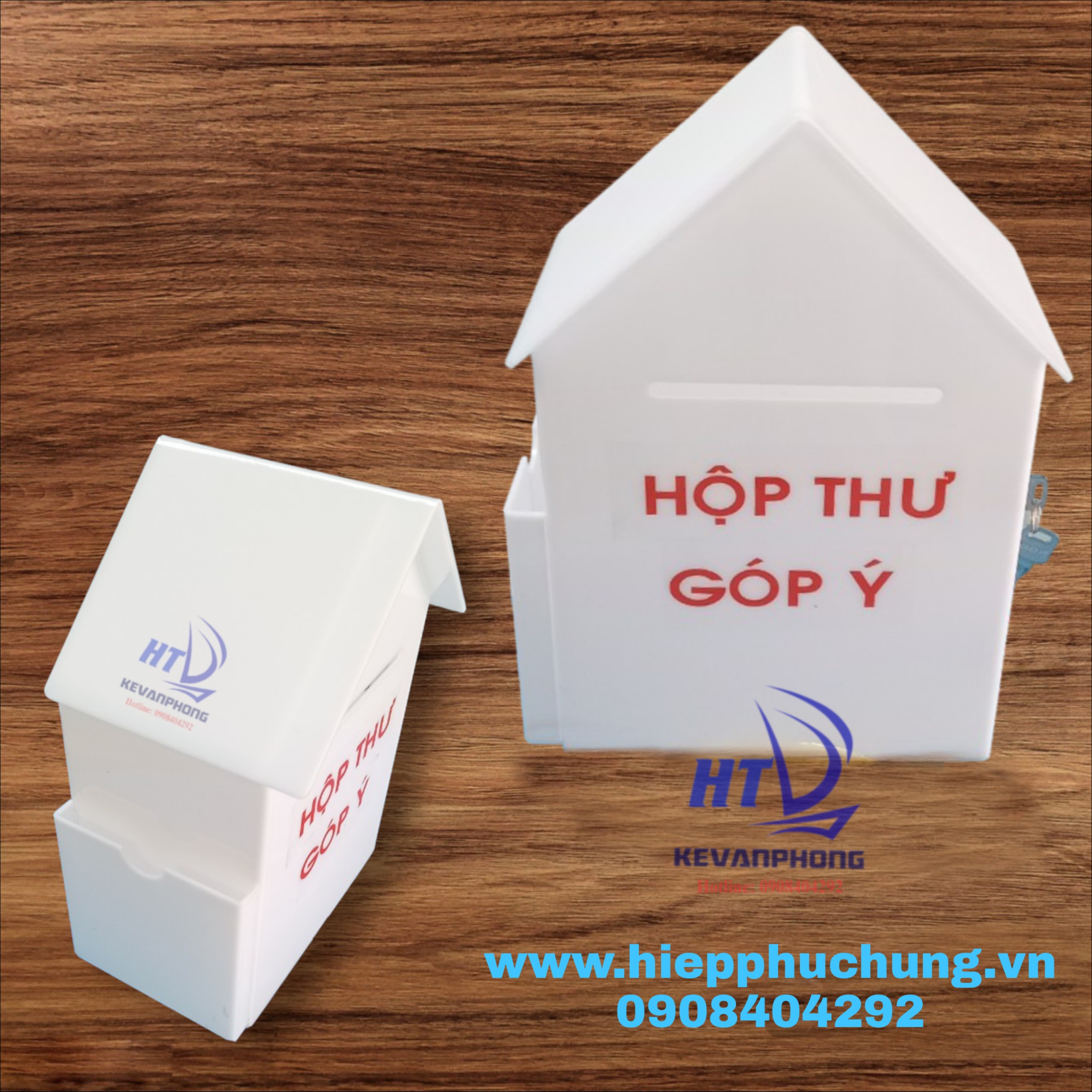Hòm Thư Góp Ý Hình Ngôi Nhà Kèm Hộp Để Bút Và Tờ Rơi - HTD